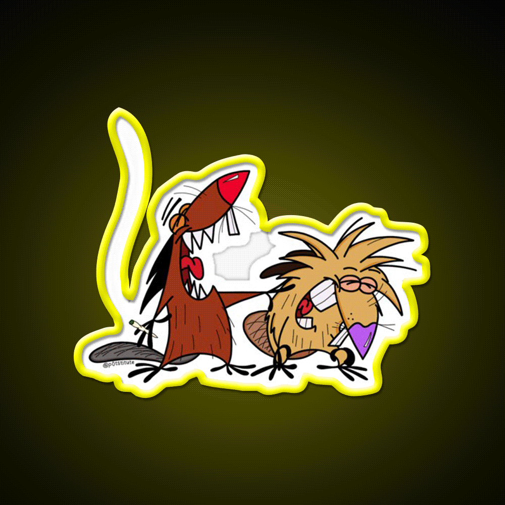 angry-beavers-weed-cartoon-hemp-inspired-green-leaf-led-neon-sign-rgb ...