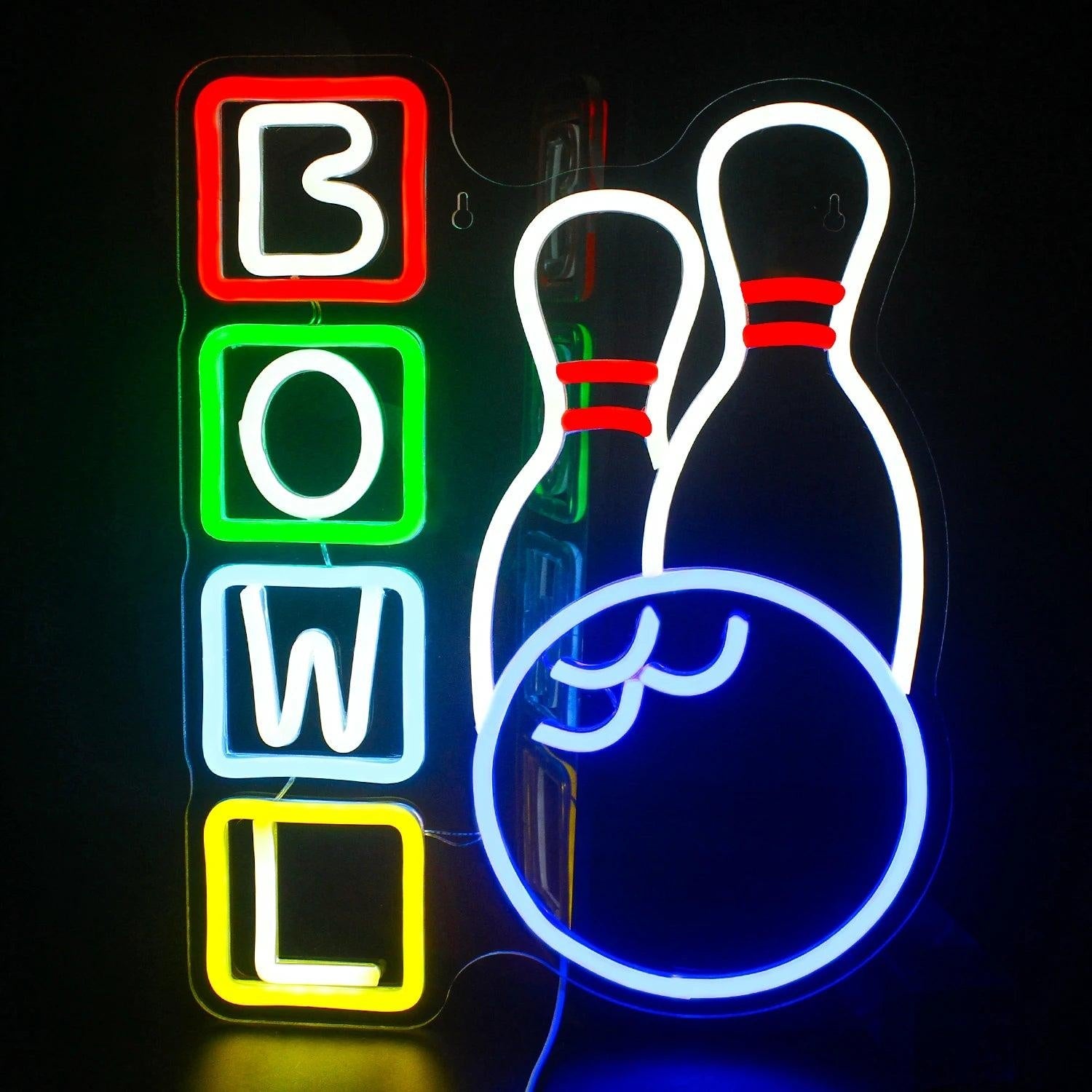Bowling Bowl Multicolor Rgbw Led Neon Sign For Game Room Bar Decor ...