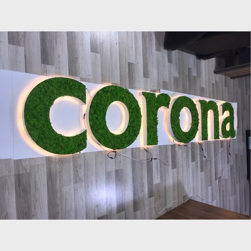 Corona 3D Moss Letter Sign - Shineneon