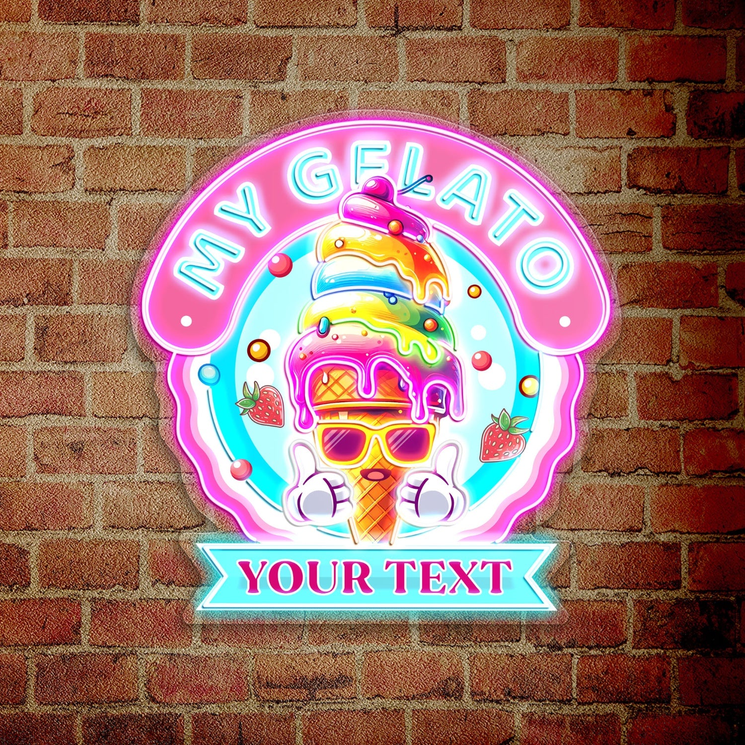Custom My Gelato Ice Cream Acrylic Led Neon Sign – Shineneon