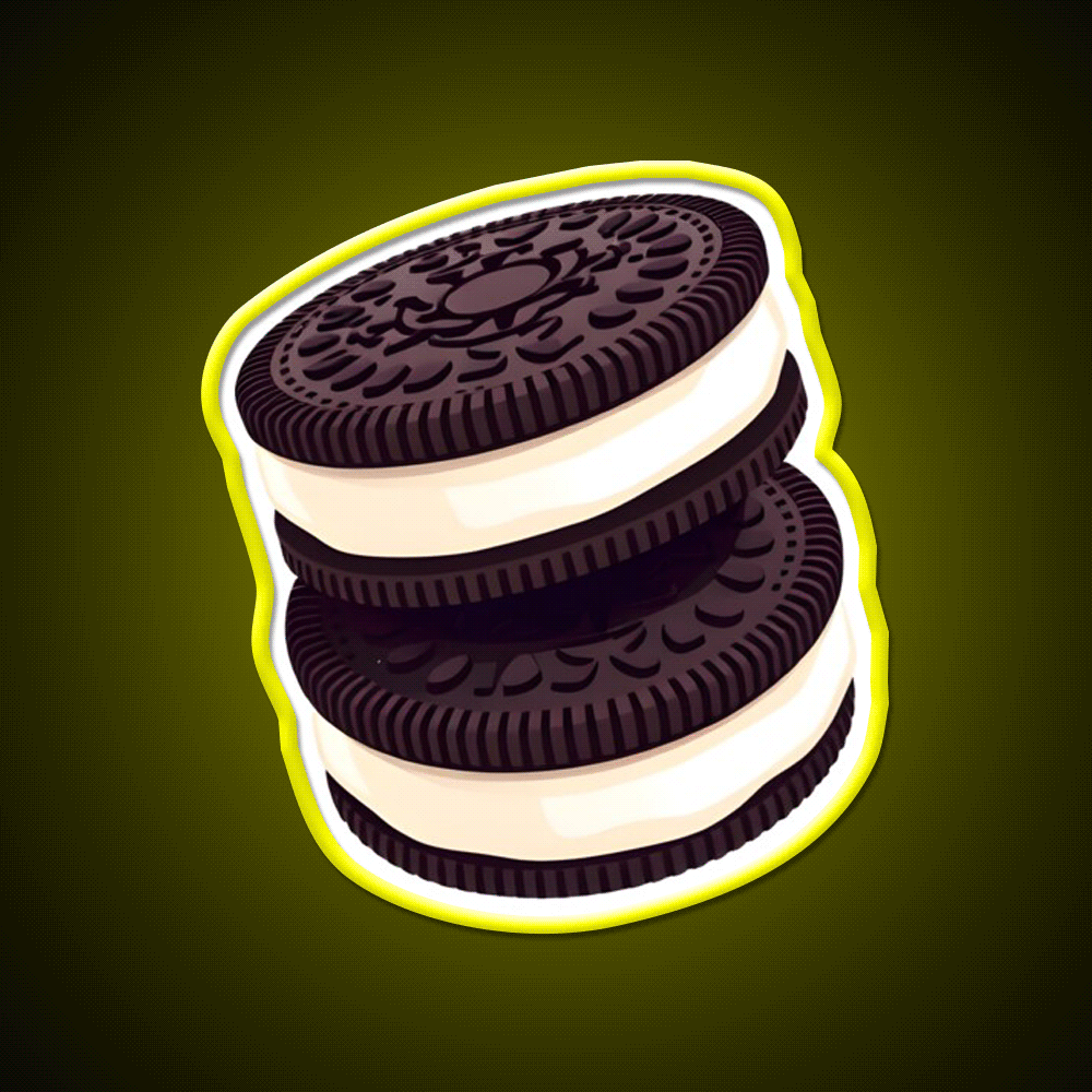 Cute Double Stack Oreo Cookies Snack Food Led Neon Sign Rgb Color ...