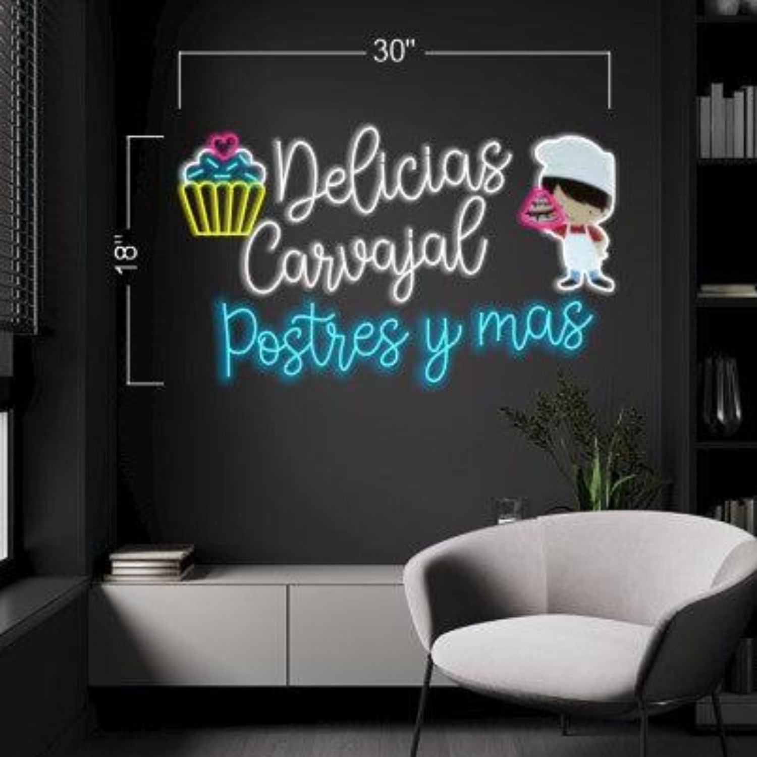 Delicias Carvajal Multicolor Dessert-Themed Led Neon Sign For Bakery ...