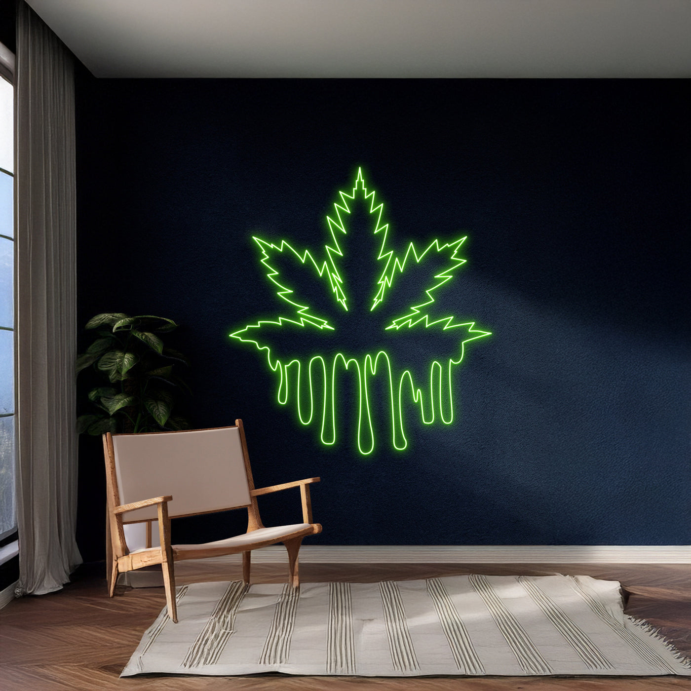 Dripping Weed Leaf Neon Light Leaves Neon Sign - Shineneon