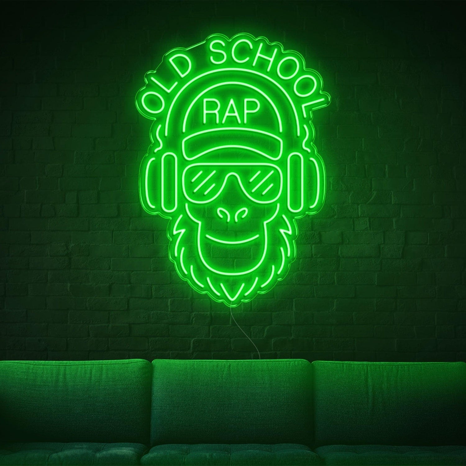 Green Monkey Old School Rap Led Neon Sign For Hip-Hop Room - Shineneon