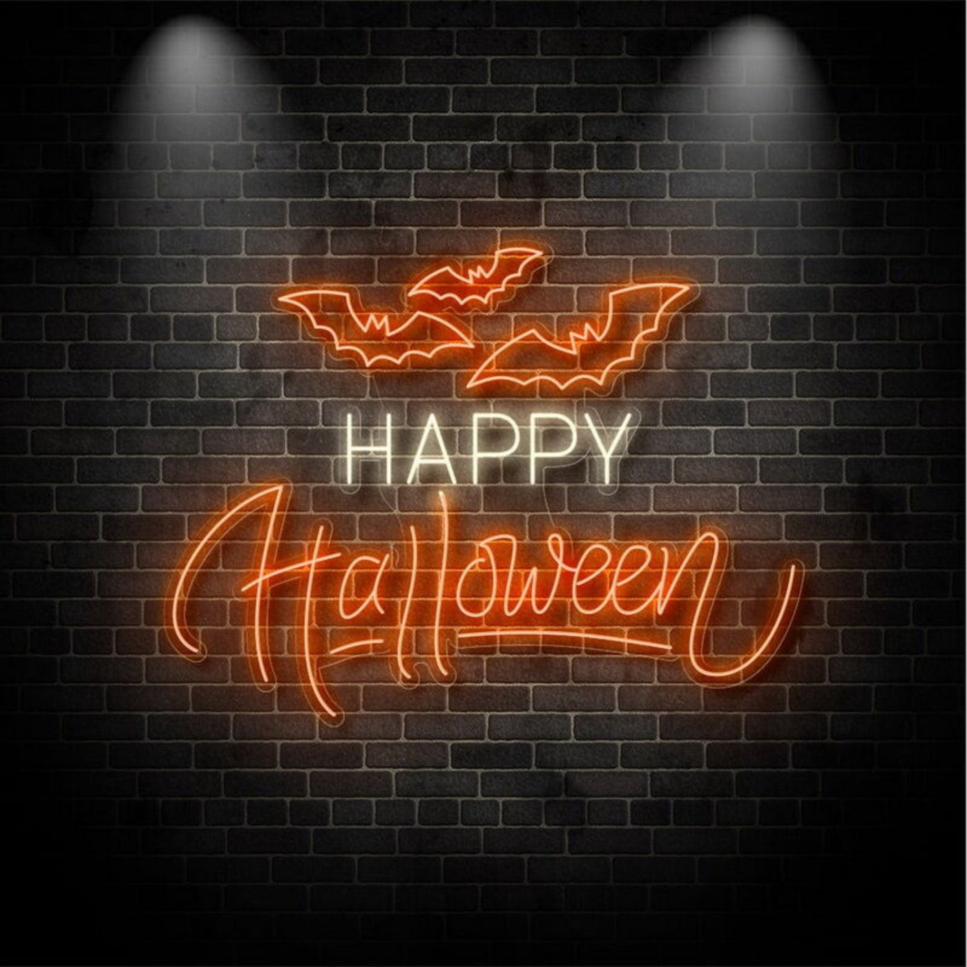 Happy Halloween With Bats Neon Sign For Festive Decor - Shineneon