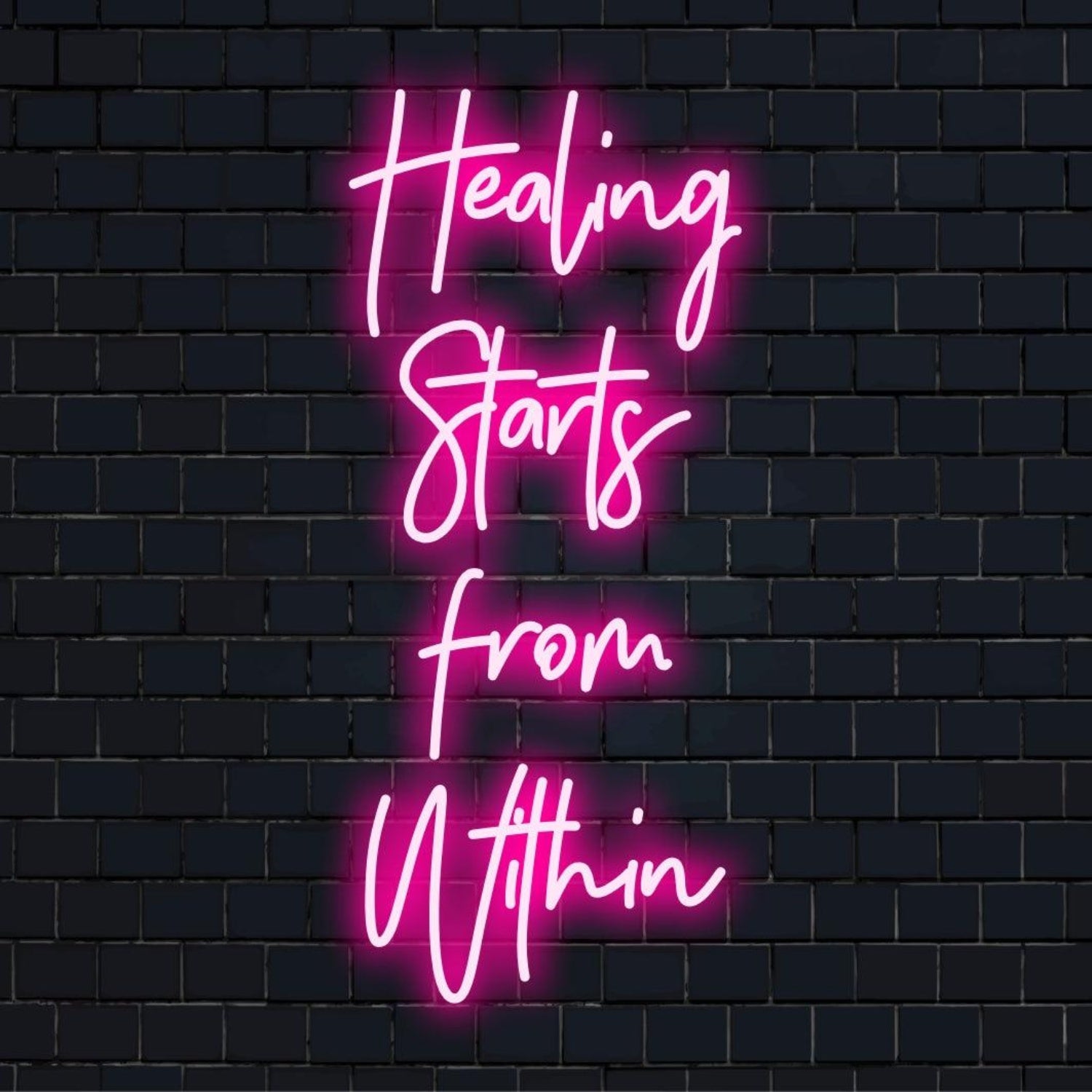 Healing Starts From Within Pink Led Neon Sign For Therapy Studios ...