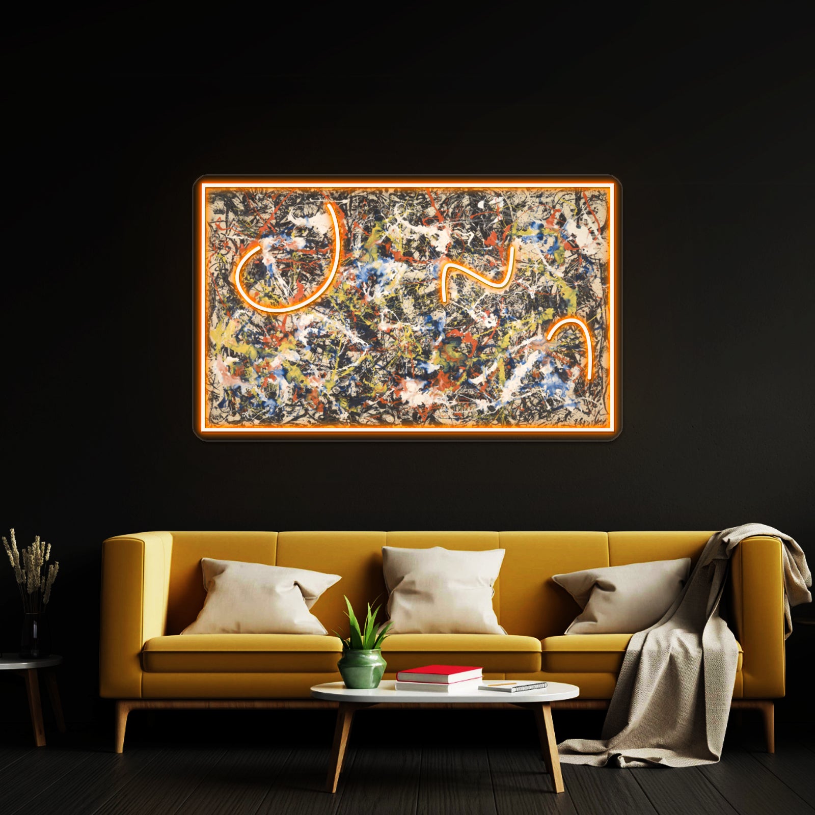 Jackson Pollack Convergence Wall Artwork Neon Signs - Shineneon