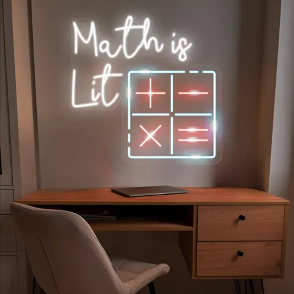Math Is Lit Led Neon Sign - Shineneon