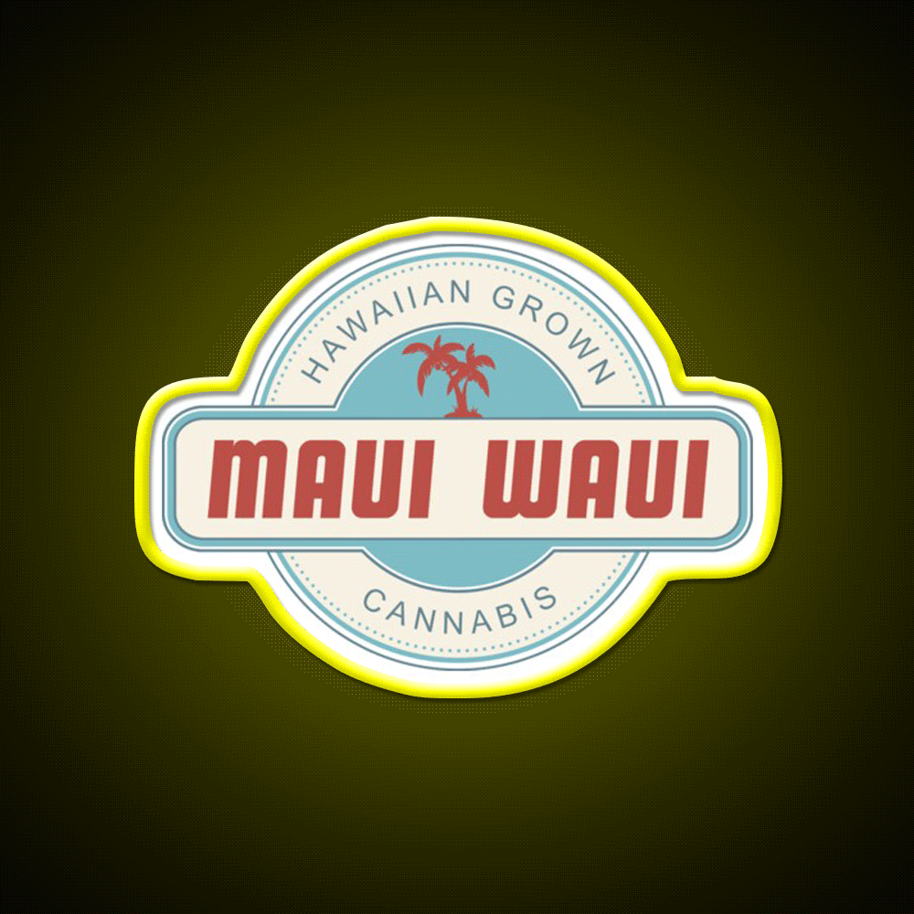Maui Waui Hemp Inspired Green Leaf Led Neon Sign Rgb Color - Shineneon