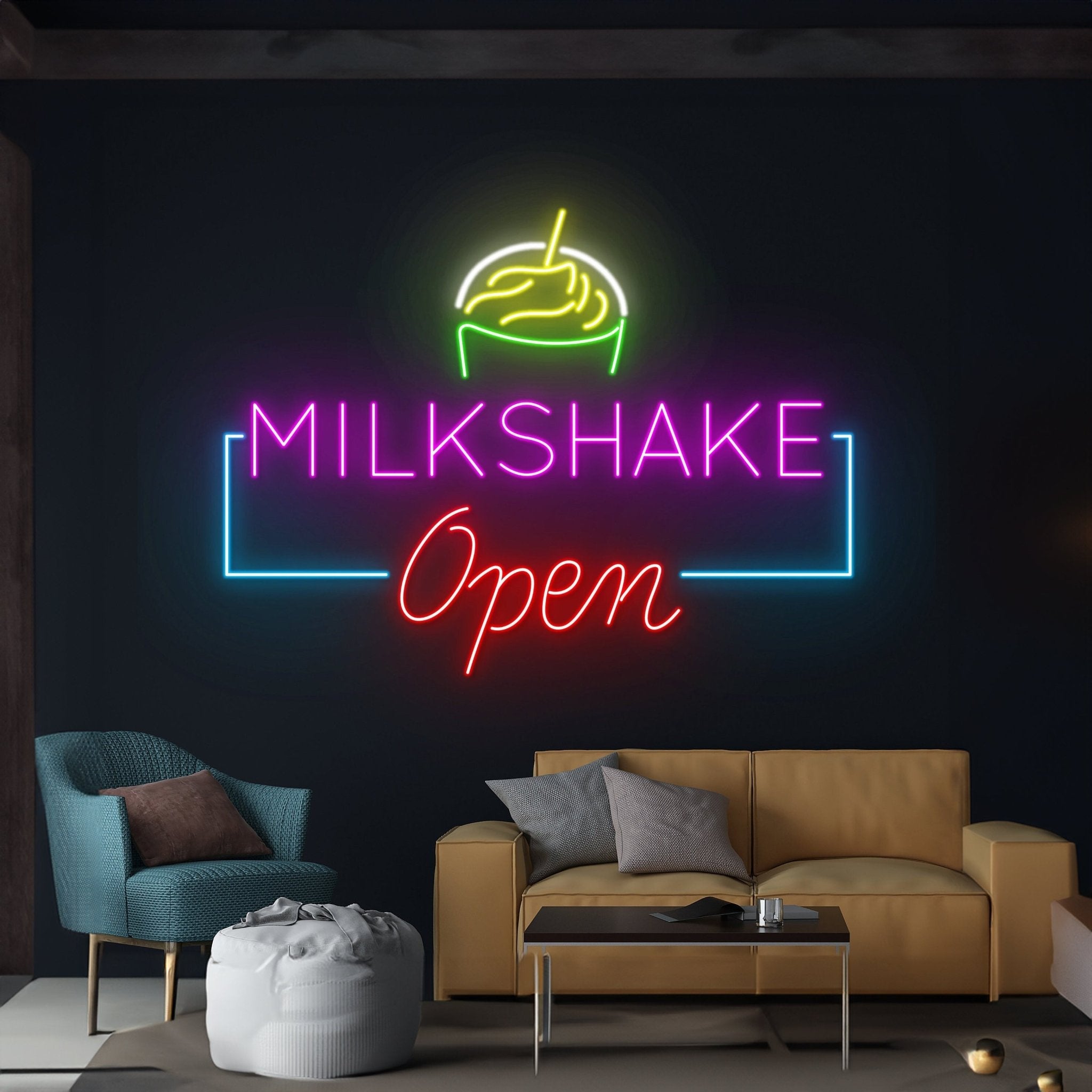 Milkshake Open Neon Led Sign - Shineneon