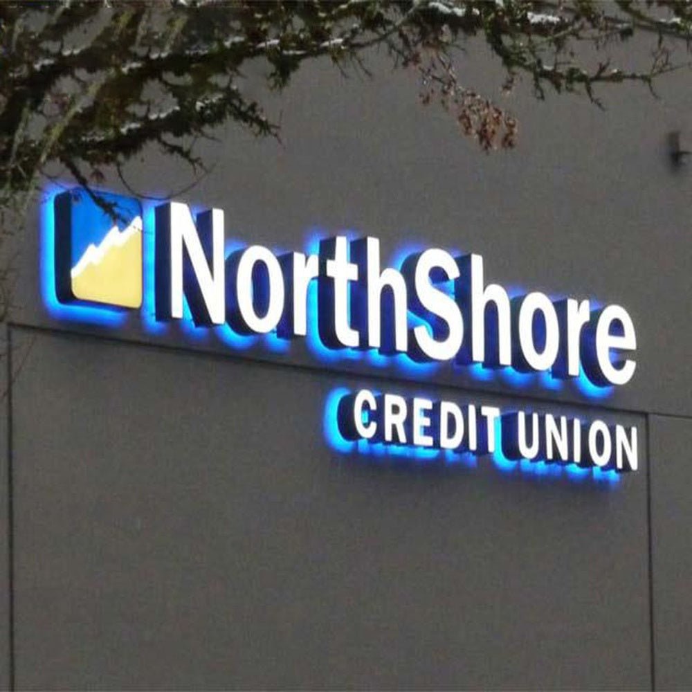 North Shore Credit Union 3D Front And Back Lit Letters Metal Led Sign ...