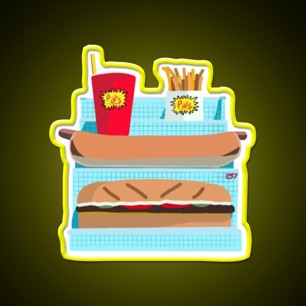 Pals Resturant Building Fast Food Led Neon Sign For Burger Place Rgb ...