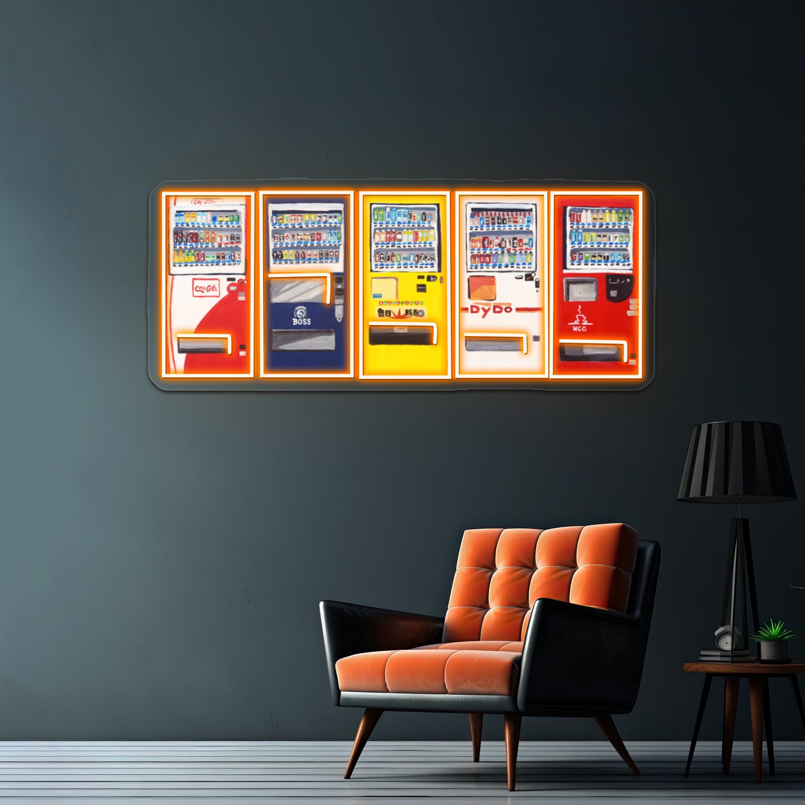 Primary Color Vending Machine Artwork Led Signs For Bedroom - Shineneon