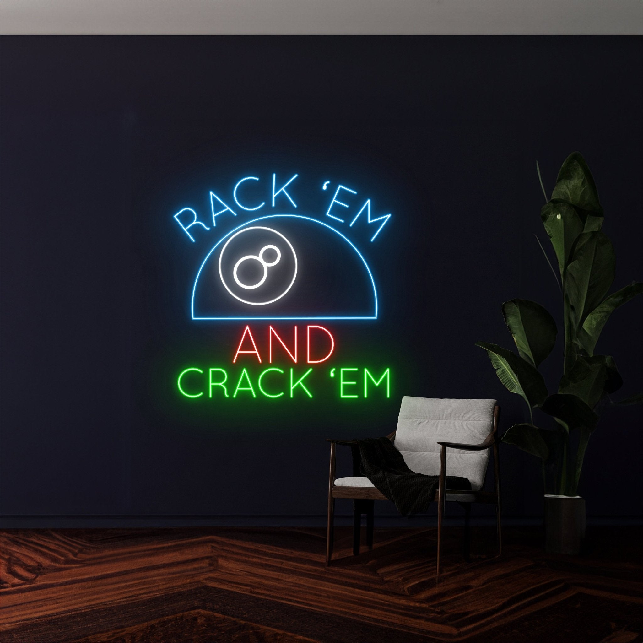 Rack Em And Crack Em 8 Ball Billiards Led Sign - Shineneon