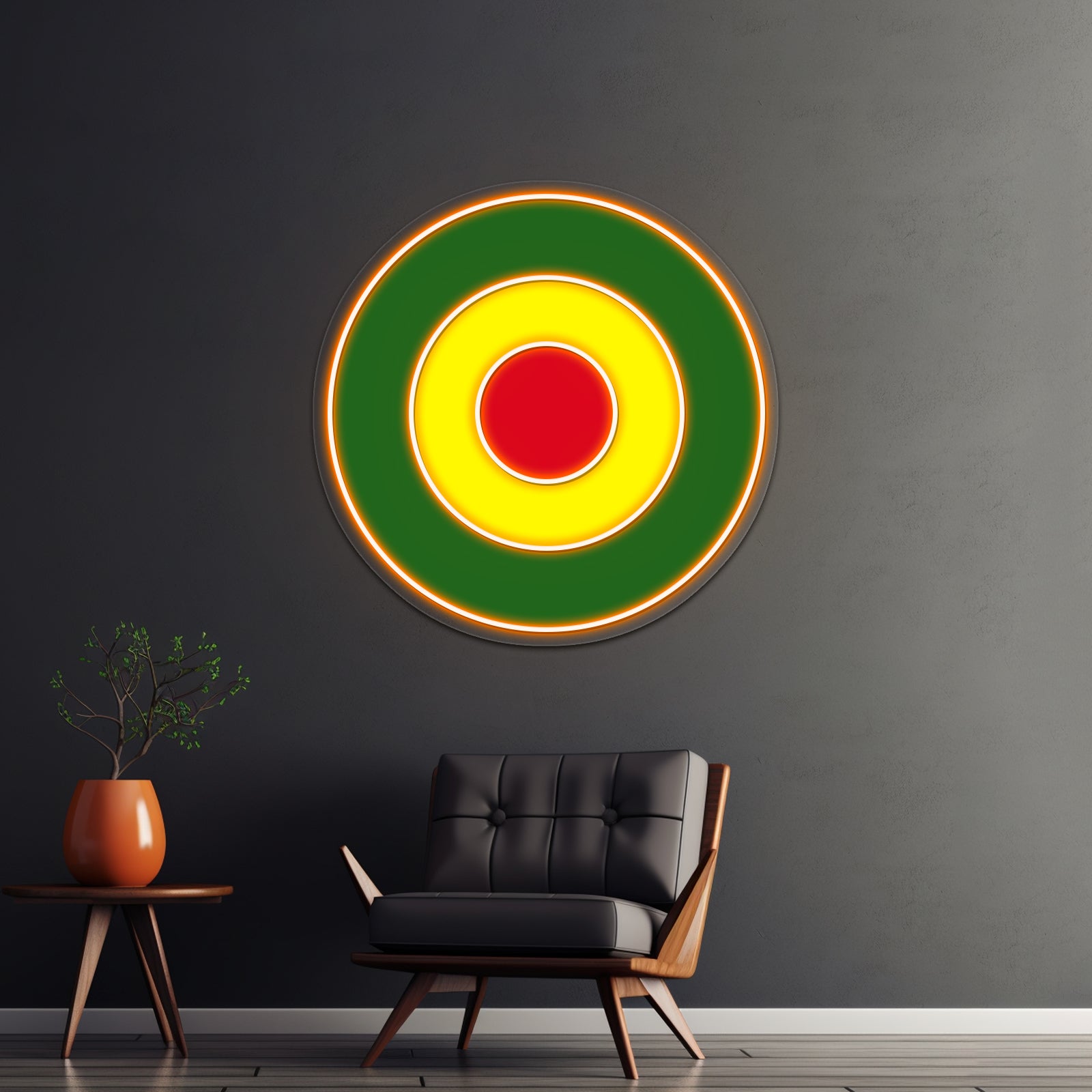 Rasta Mod Target Artwork Led Signs For Room - Shineneon