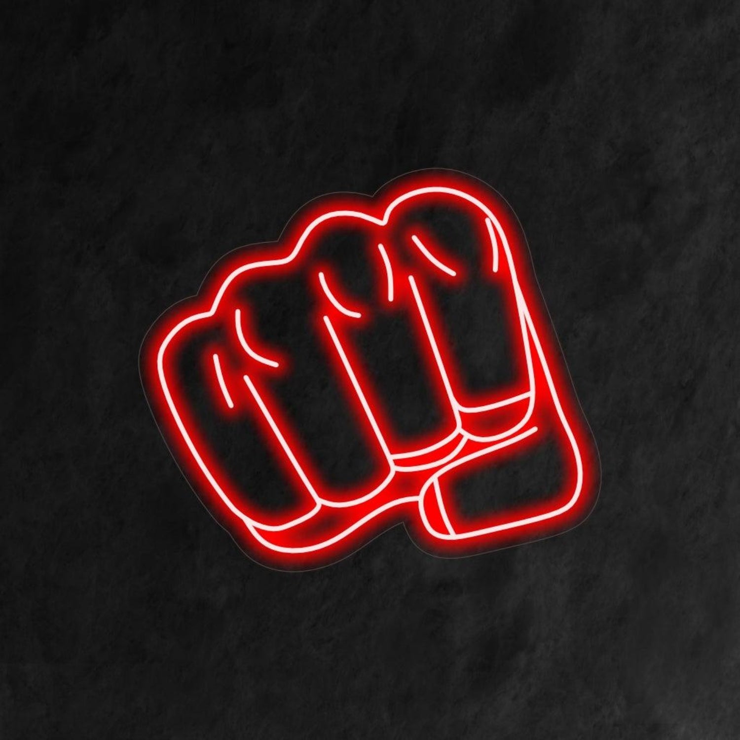 Red Fist Punch Led Neon Sign For Gym Boxing Wall Art - Shineneon