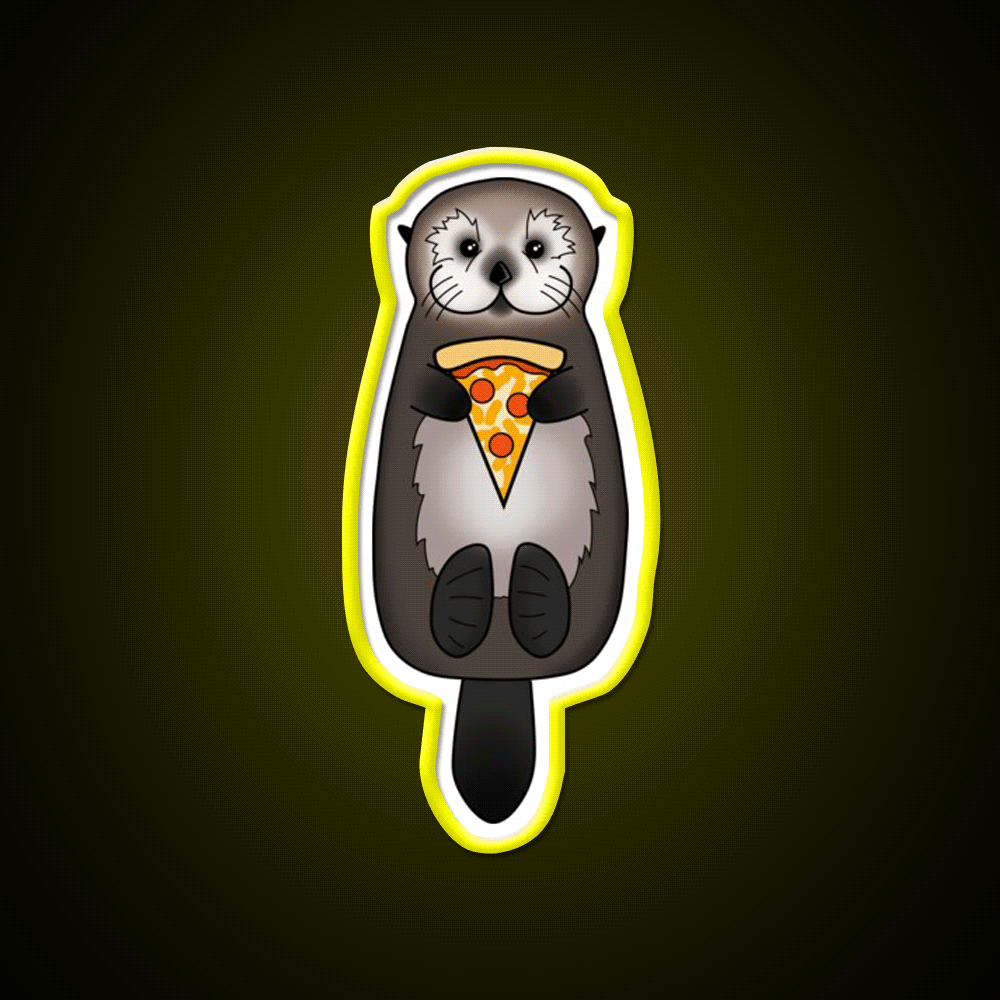 Sea Otter With Pizza Snack Food Led Neon Sign Rgb Color – Shineneon