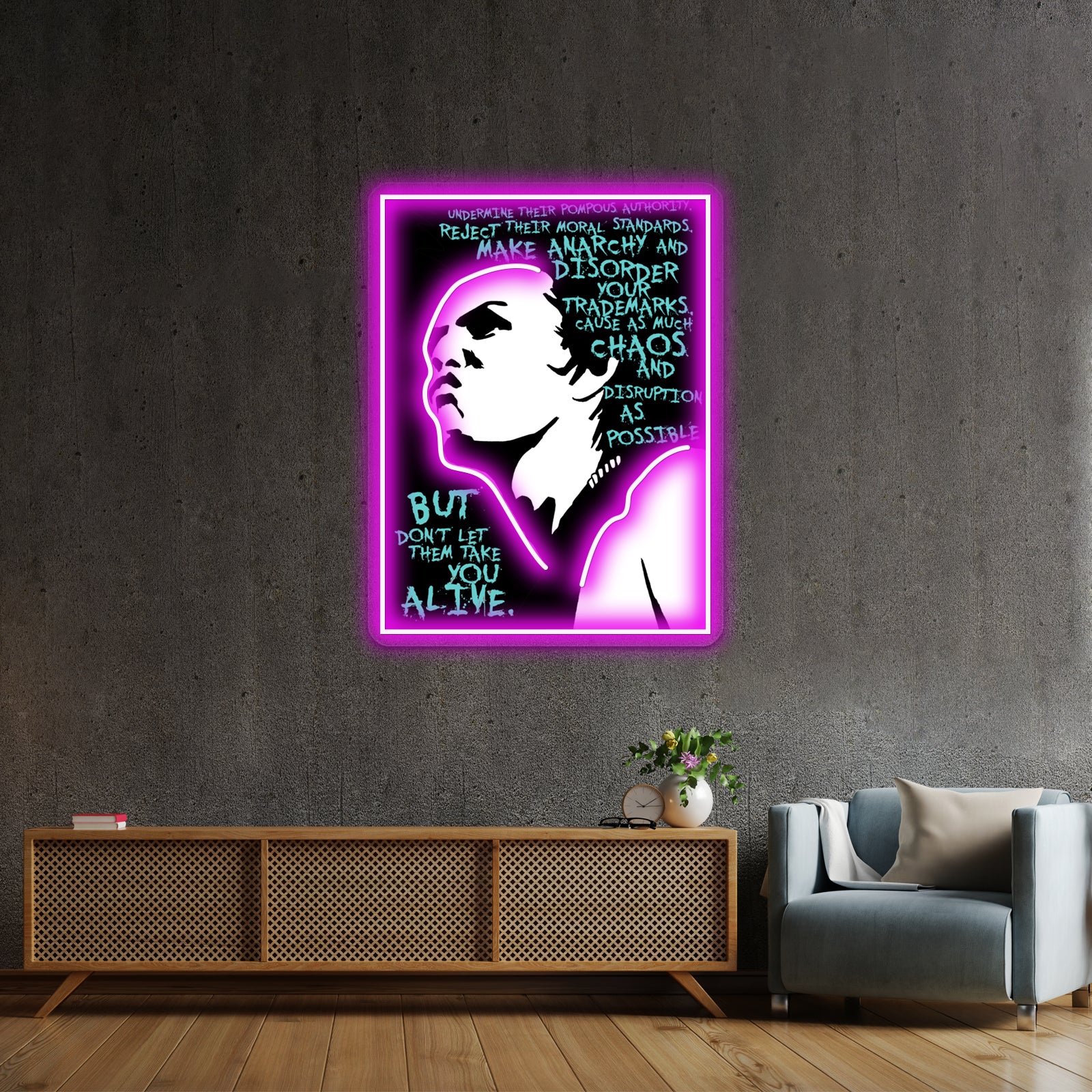 Sid Vicious Dead Or Alive Artwork Custom Led Signs – Shineneon