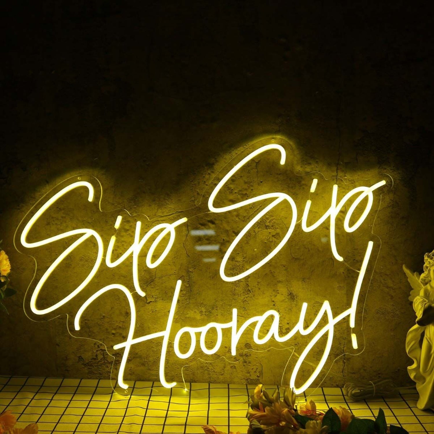 Sip Sip Hooray Yellow Led Neon Sign - Shineneon