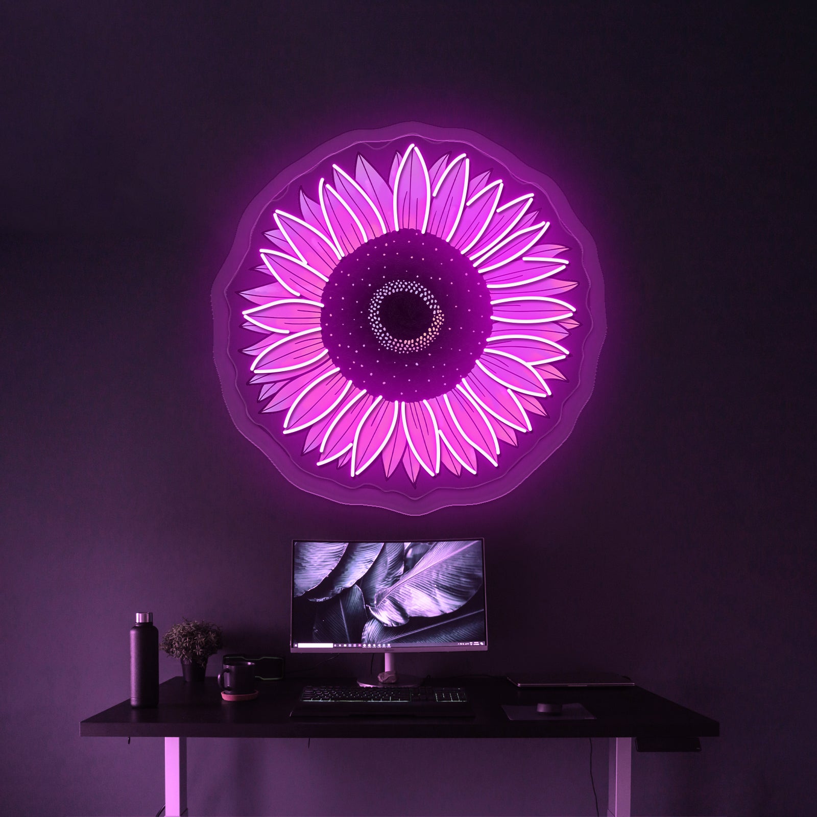 Sunflower Tie Dye Aesthetic Neon Sign Artwork For Funny Neon Signs ...