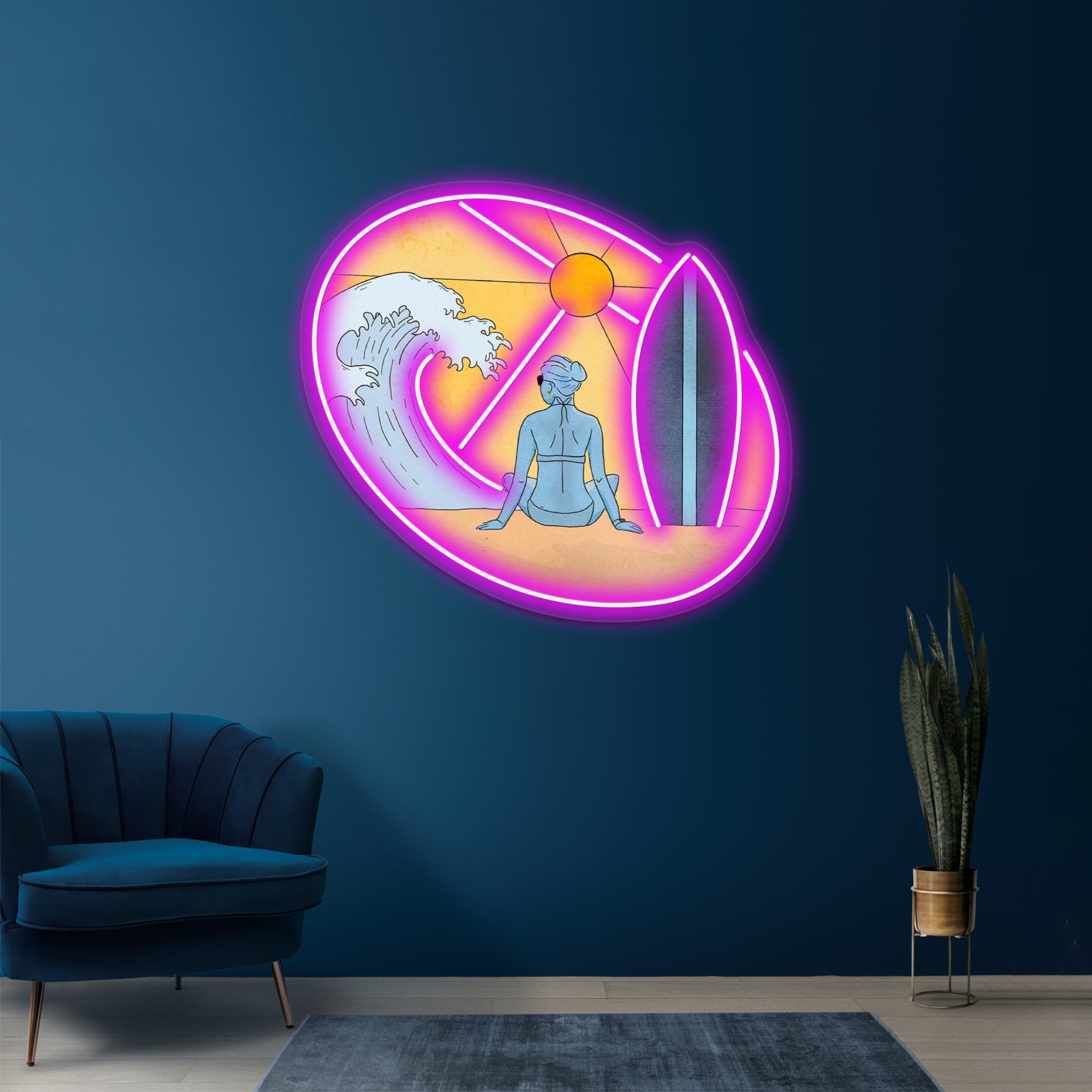 Surfing Neon Sign Artwork For Neon Garage Signs - Shineneon