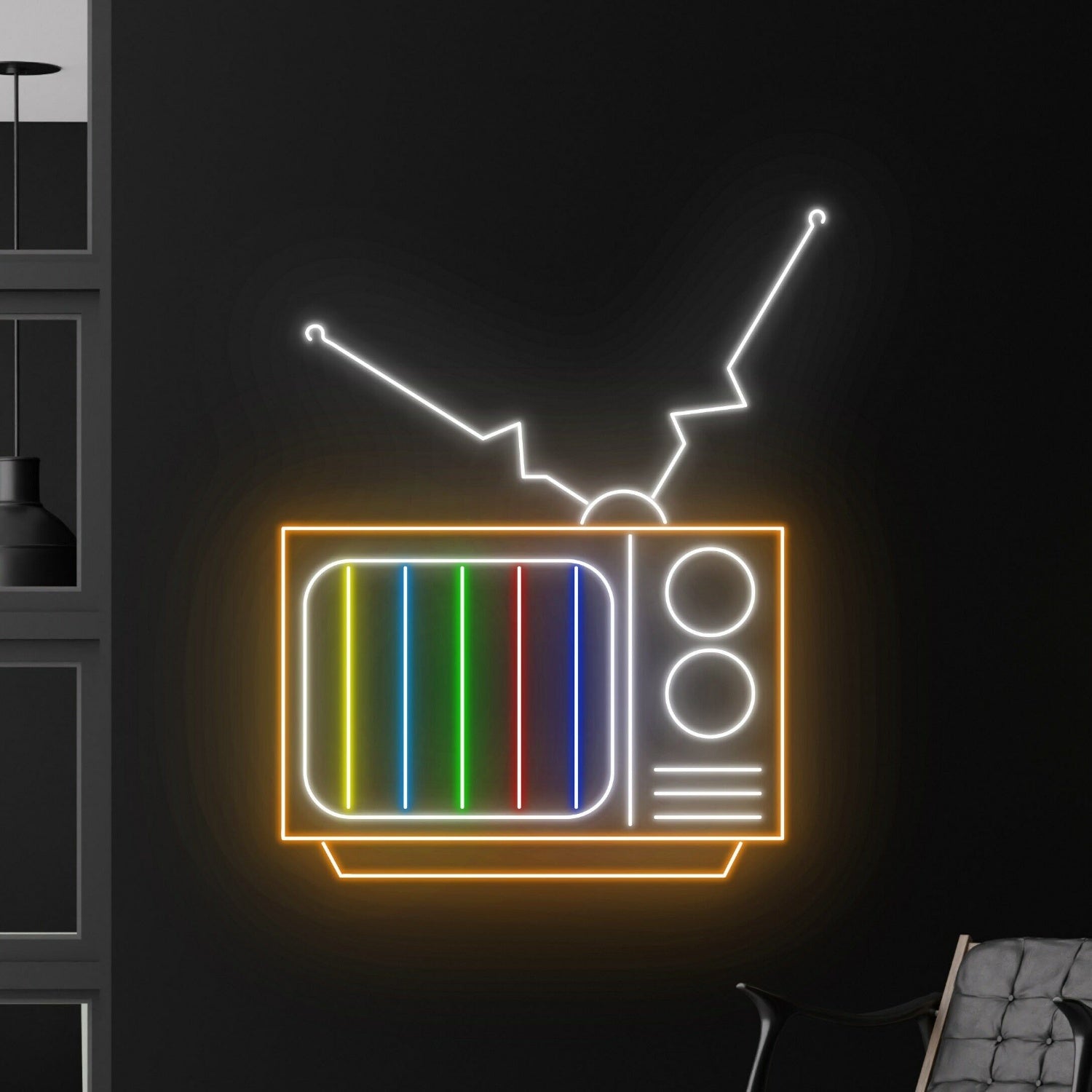 The Colorful Television Led Neon Sign Color Tv Neon Light Home Decor ...