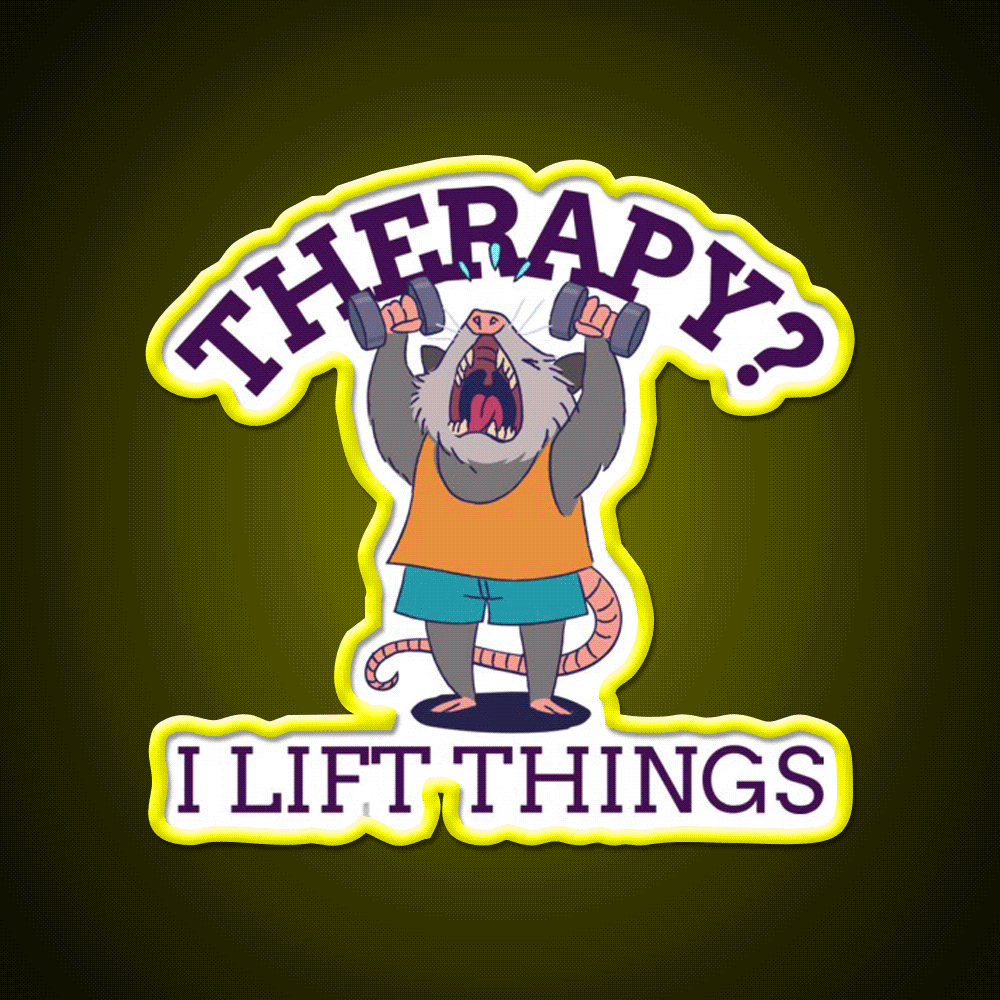 Therapy I Lift Things Gym Fitness Led Neon Sign Rgb Color - Shineneon