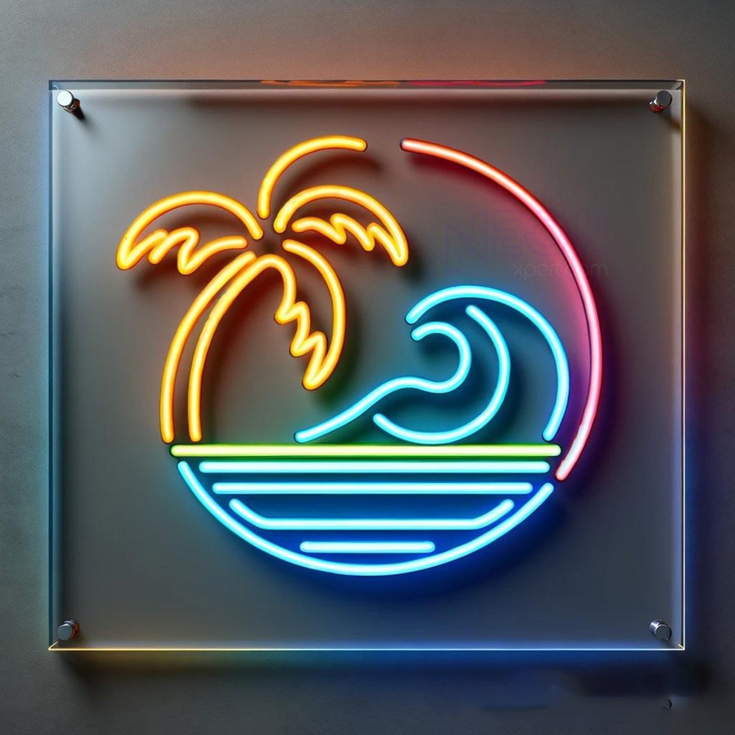 Tropical Beach Sunset Led Neon Sign For Coastal Home Decor - Shineneon
