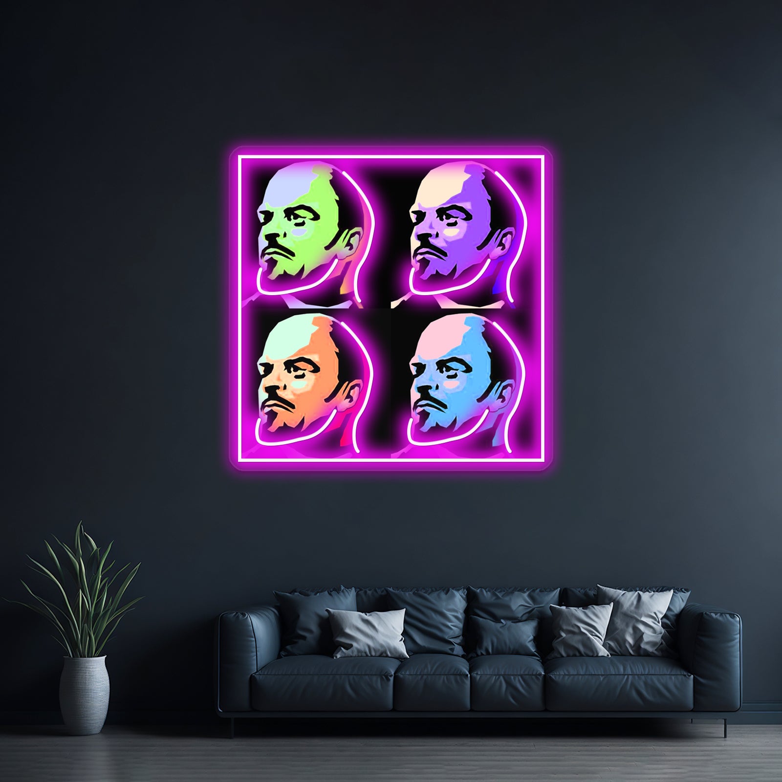 V I Lenin Pop Artwork Personalized Neon Signs - Shineneon