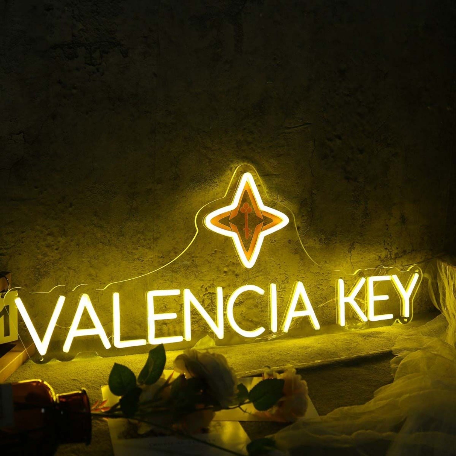 Valencia Key Yellow Led Neon Sign - Shineneon