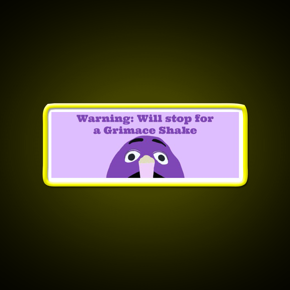 Will Stop For A Grimace Shake Fast Food Led Neon Sign For Burger Place ...
